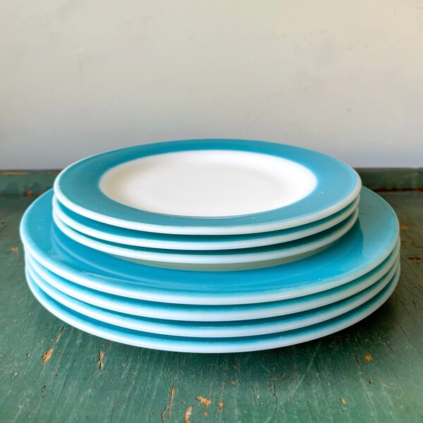 Aqua Glass Plates - Etsy