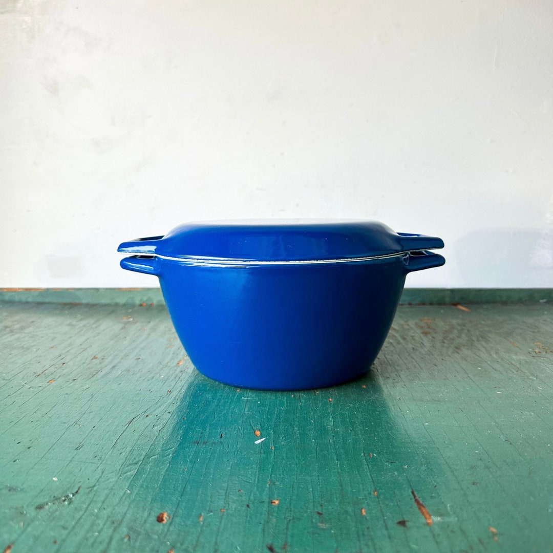 Vintage Cobalt Blue Copco Denmark Enameled Cast Iron Dutch Oven D2 ...