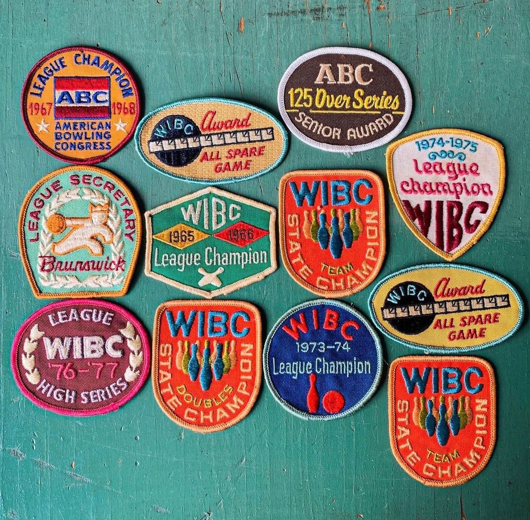 Vintage Women's Bowling League Sew on Patches American Bowling Congress ...