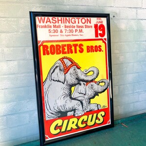 Vintage Roberts Bros. Circus Poster Circus Elephants Poster Ray Dirgo ...