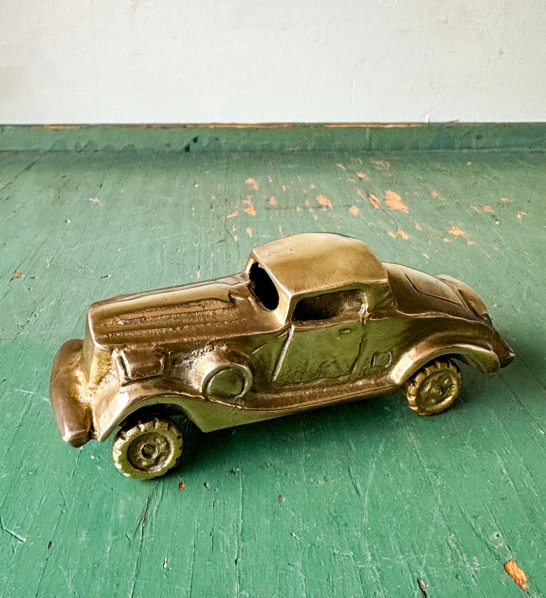 Vintage Brass Coupe Classic Car - Brass Paperweight - Brass Office ...