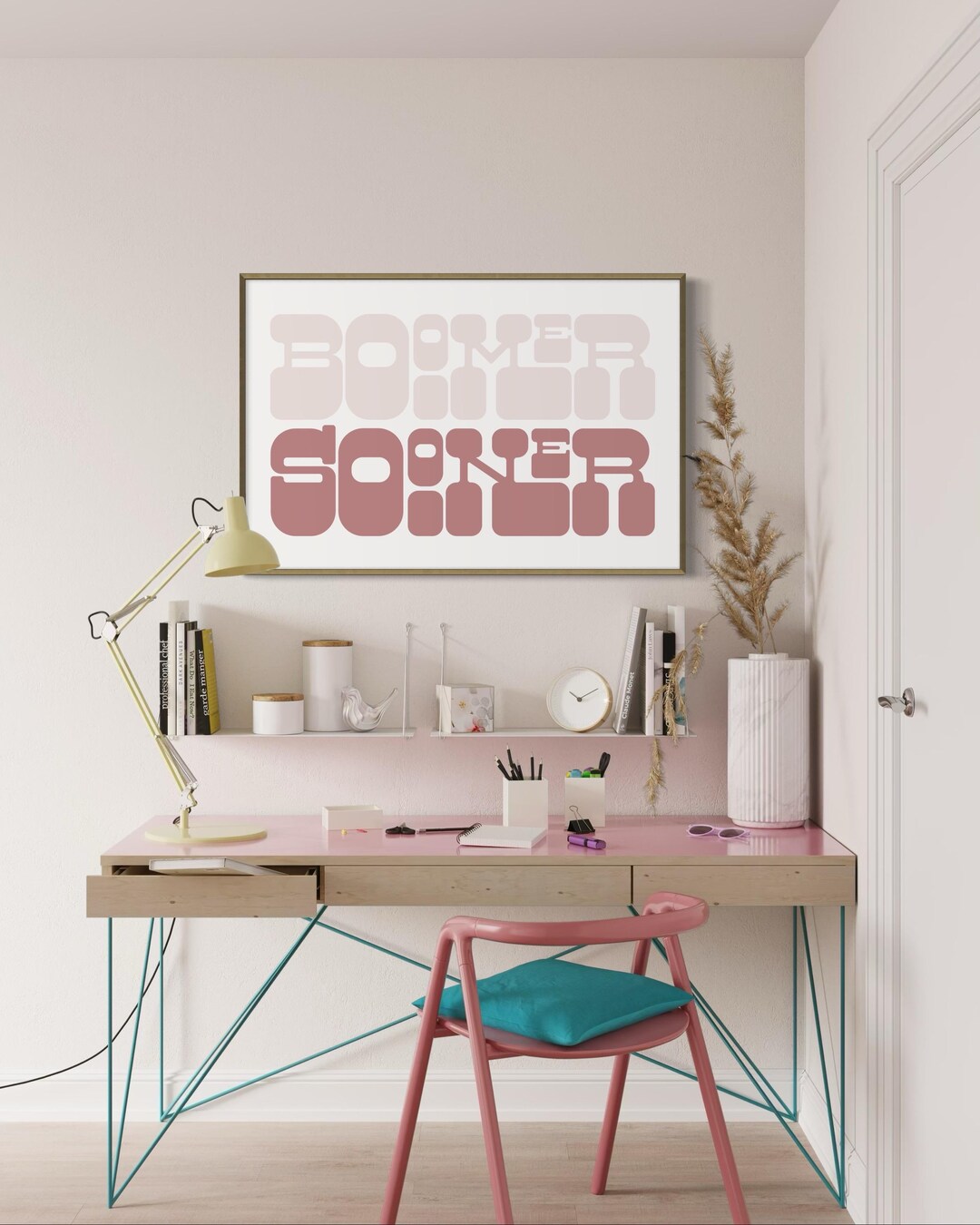 Boomer Sooner Retro Collegiate Poster - Bold Typography Digital Print ...