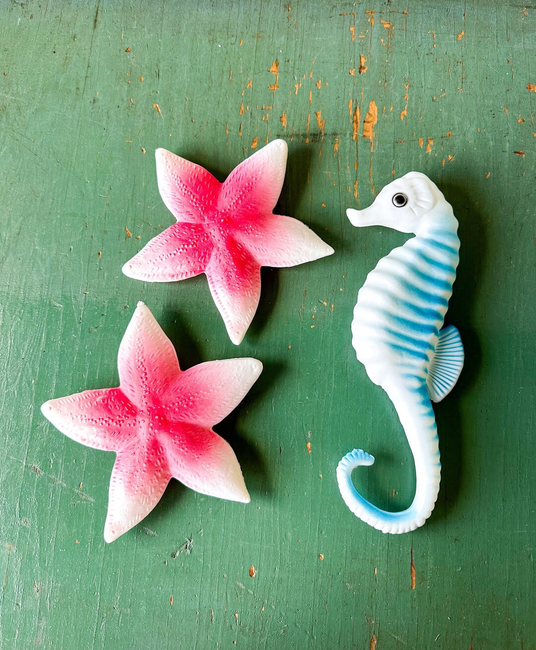 Vintage Plastic Blow Mold Set of Starfish and a Seahorse Beach Ocean ...