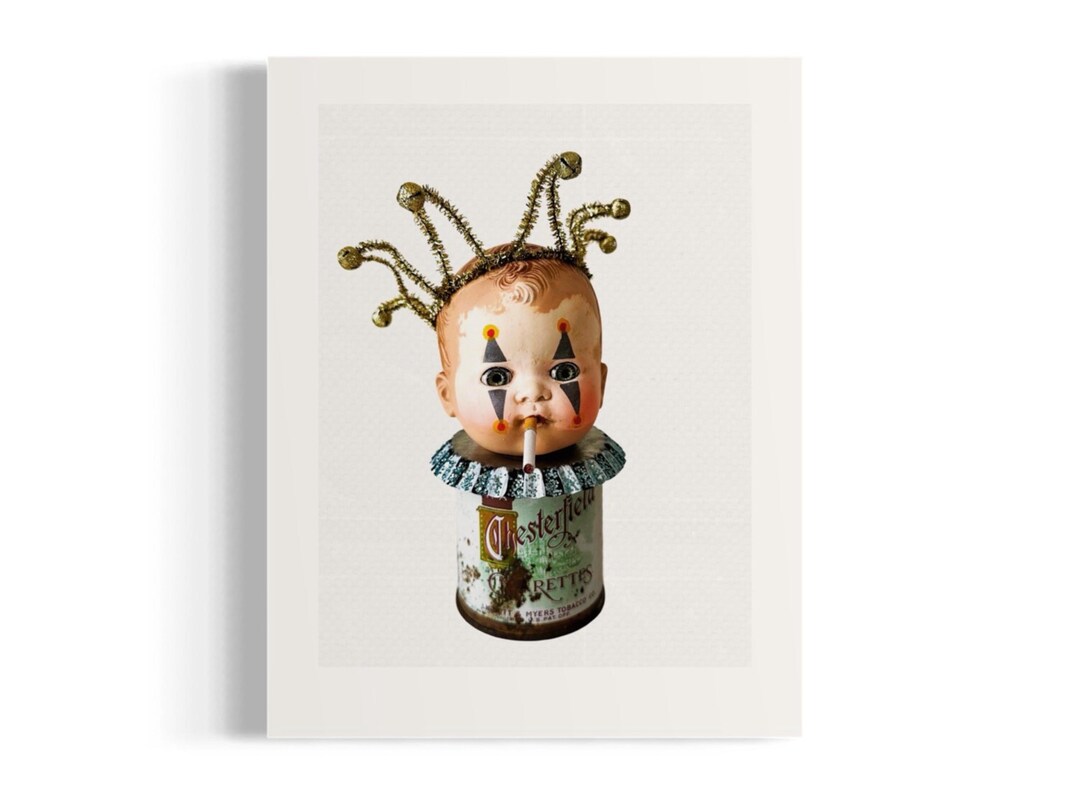 Fine Art Print of Original Assemblage Doll Sculpture - Vintage Smoking ...