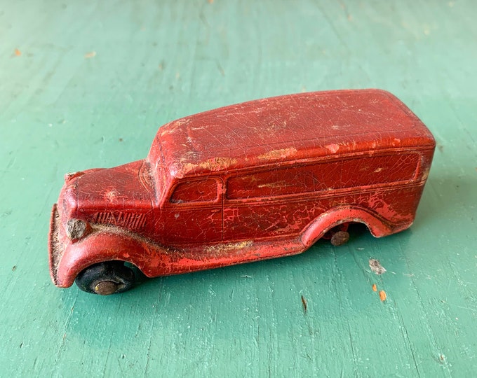 Vintage Red Metal Toy Car Toy Automobile Collectible Toy Car Red Toy ...