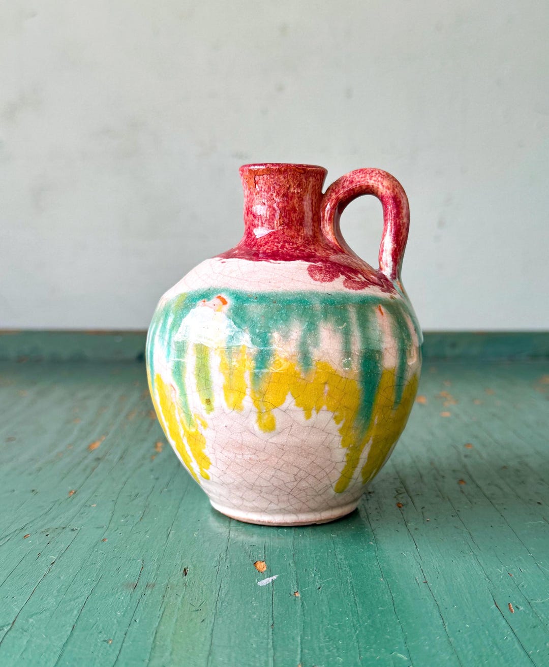 Vintage NC Cole Pottery Drip Glaze Jug - Seagrove NC Pottery - Etsy