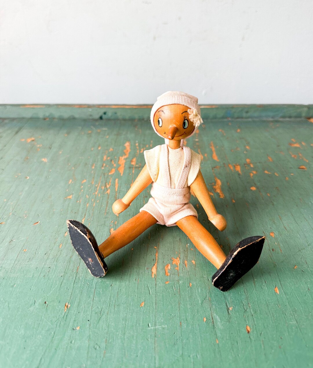 Vintage Hand Painted Wooden Peg Doll Polish Folk Art Wooden Peg Doll - Etsy