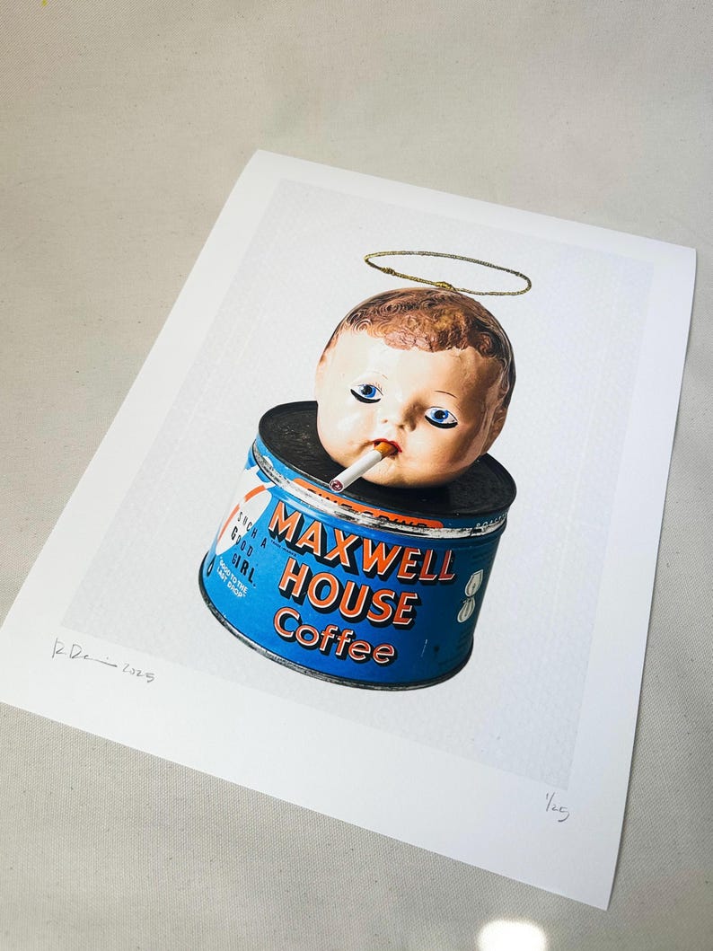 Fine Art Print of Original Assemblage Doll Sculpture - Vintage Smoking ...