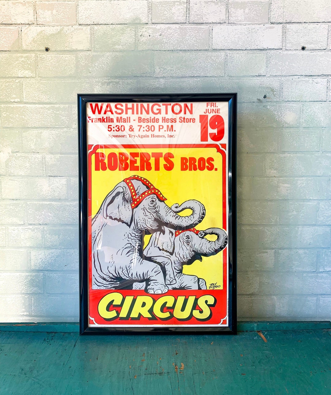 Vintage Roberts Bros. Circus Poster Circus Elephants Poster Ray Dirgo ...
