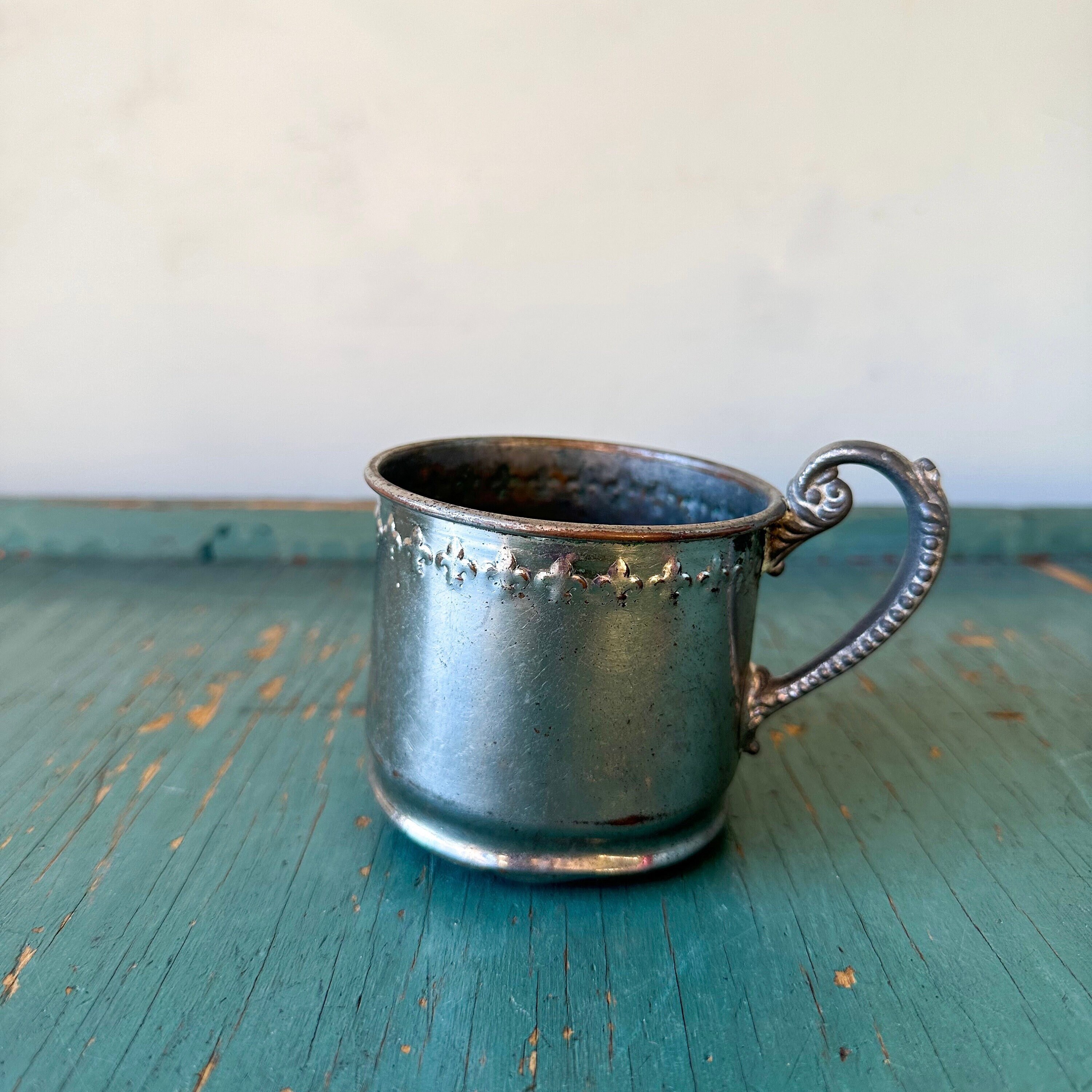 Vintage Silver Baby Cup Silver Copper Metal Baby Cup Silver Baby Gift Classic Baby Gift Silver Baby Cup Farmhouse Baby Decor Etsy UK