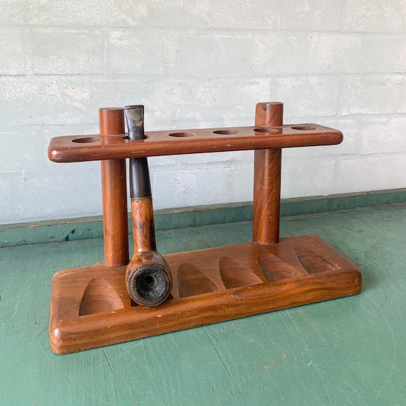 Vintage Wooden Pipe Display Rack Pipe Collection Display - Etsy