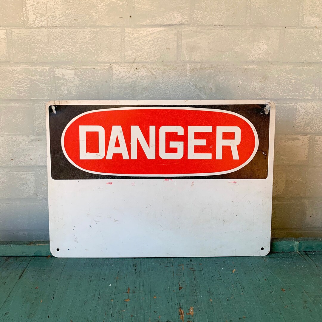 Vintage Danger Metal Wall Sign - Lab Sign - Hazard Sign - Boy's Room ...