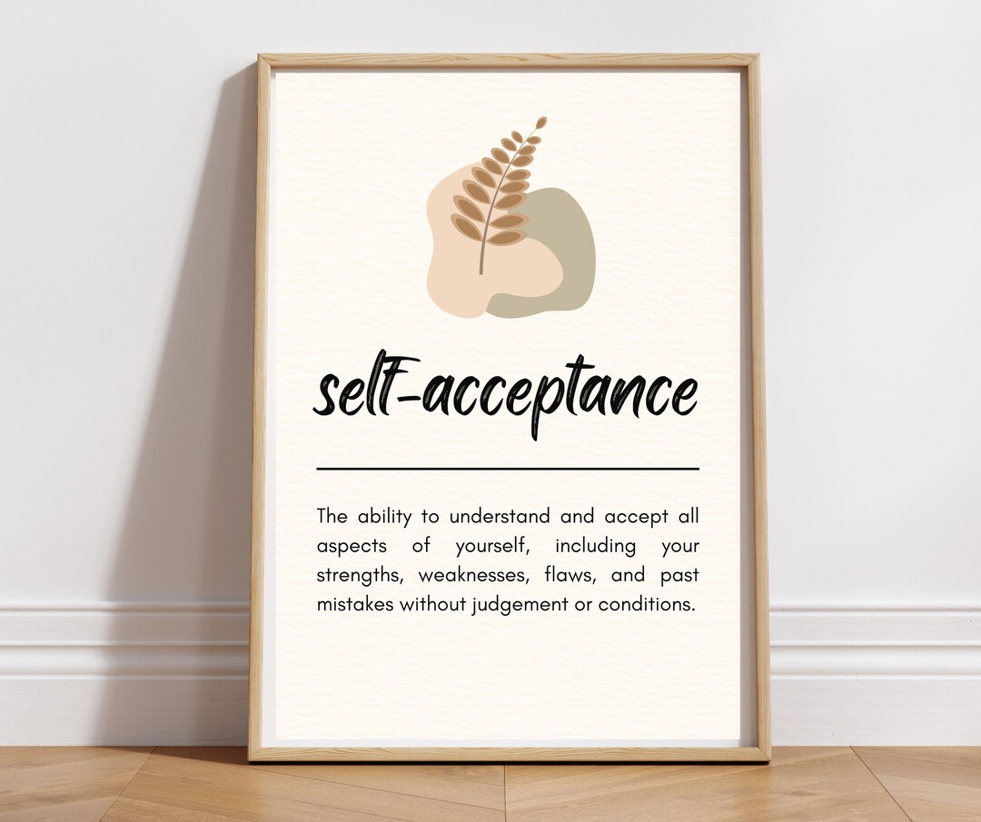 Self-acceptance Definition Print, Inspirational Wall Art, Minimalist ...