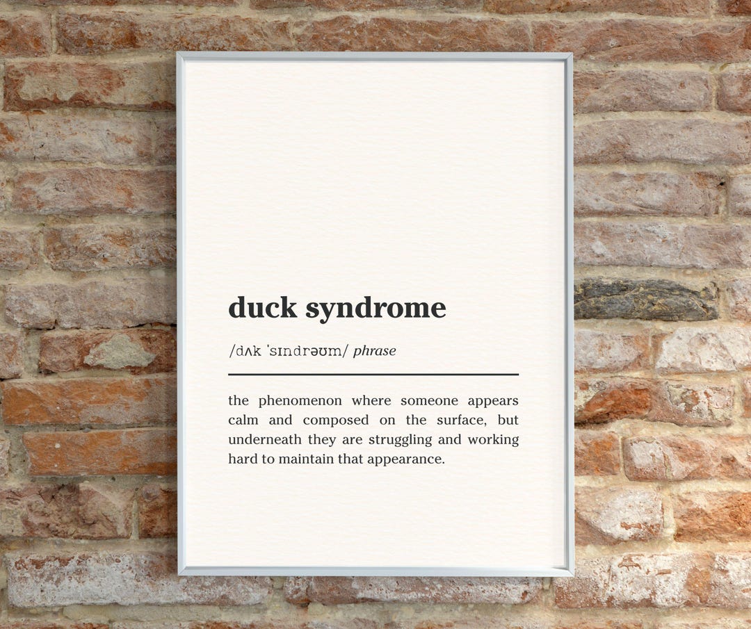Duck Syndrome Definition Print. Digital Printable Quote, Mental Health ...