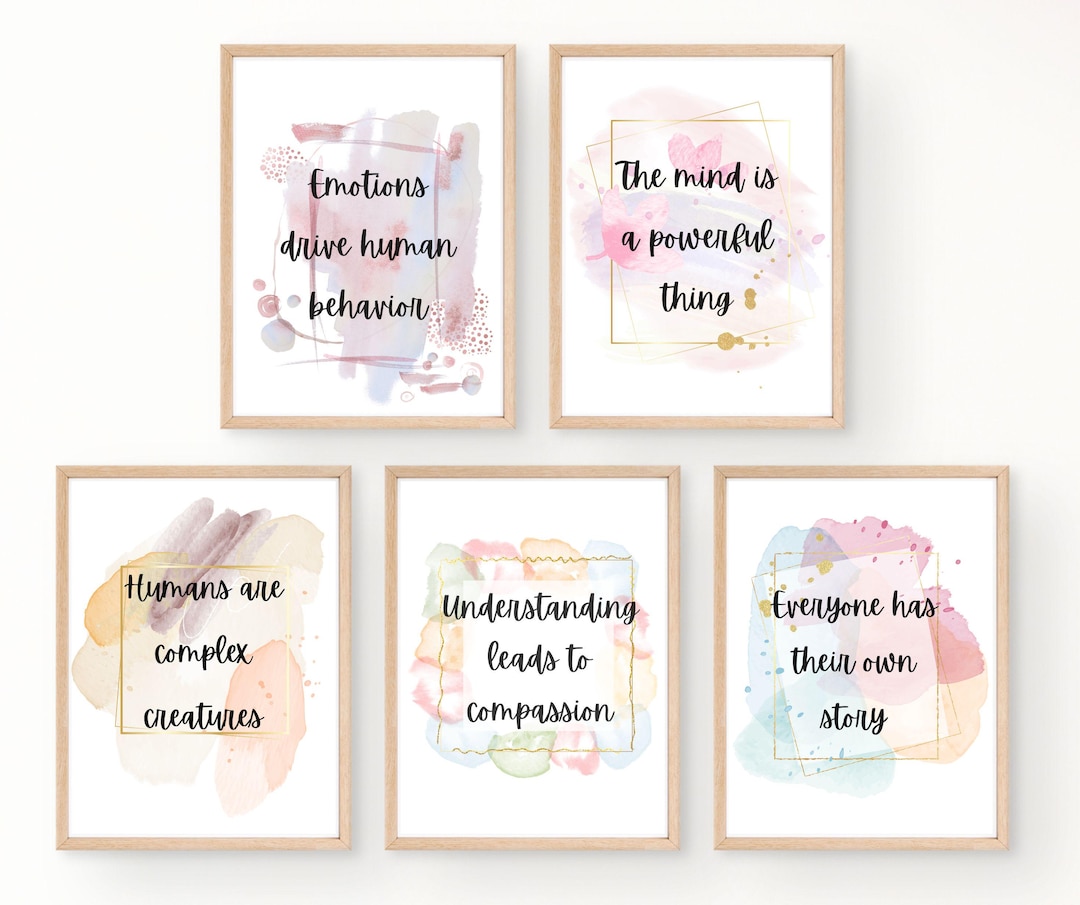 Five Short Mental Health Quote Bundles. Psychological Quote Printable ...