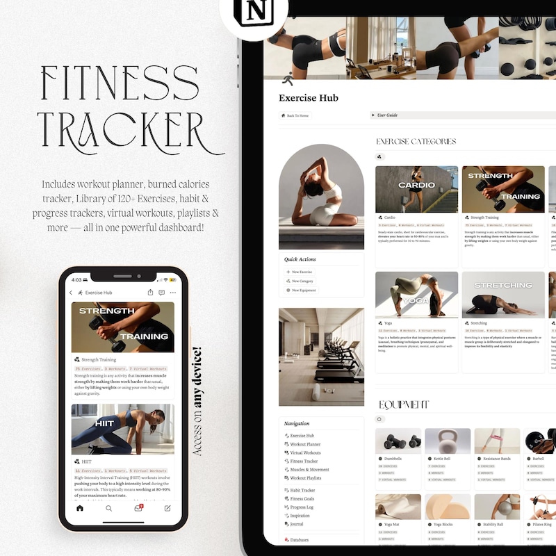 Fitness Log Notion - Etsy