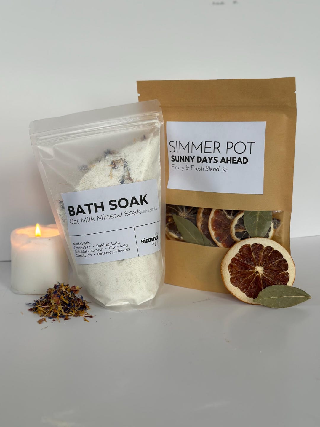DIY Spa Night Gift Set | Simmer Pot Kit & Oat Milk Mineral Bath Soak ...