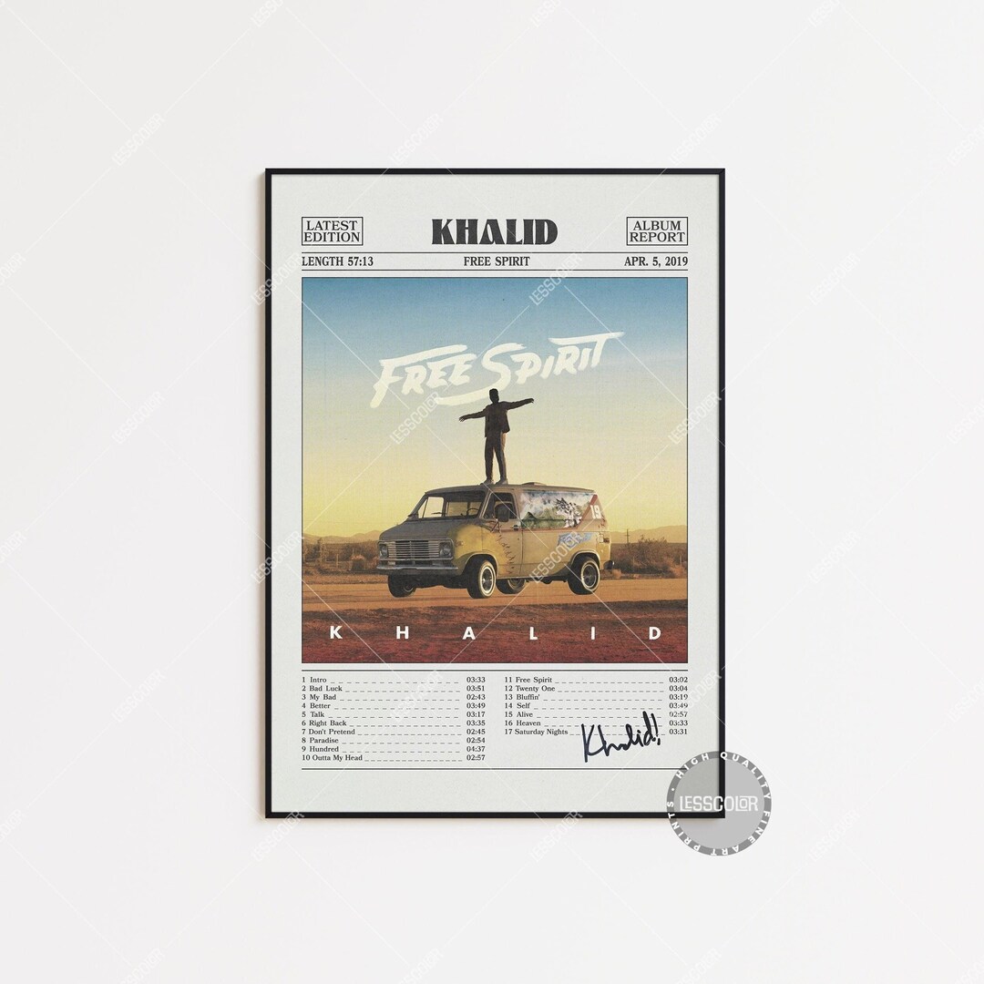 Khalid Retro Newspaper Print, Free Spirit Poster, Khalid Poster, Album ...