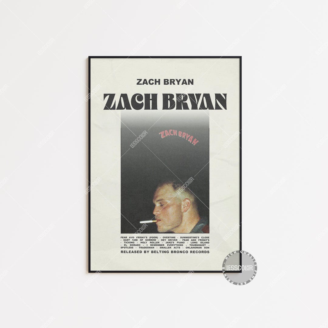 Zach Bryan Posters / Zach Bryan Poster, Album Cover Poster, Poster ...