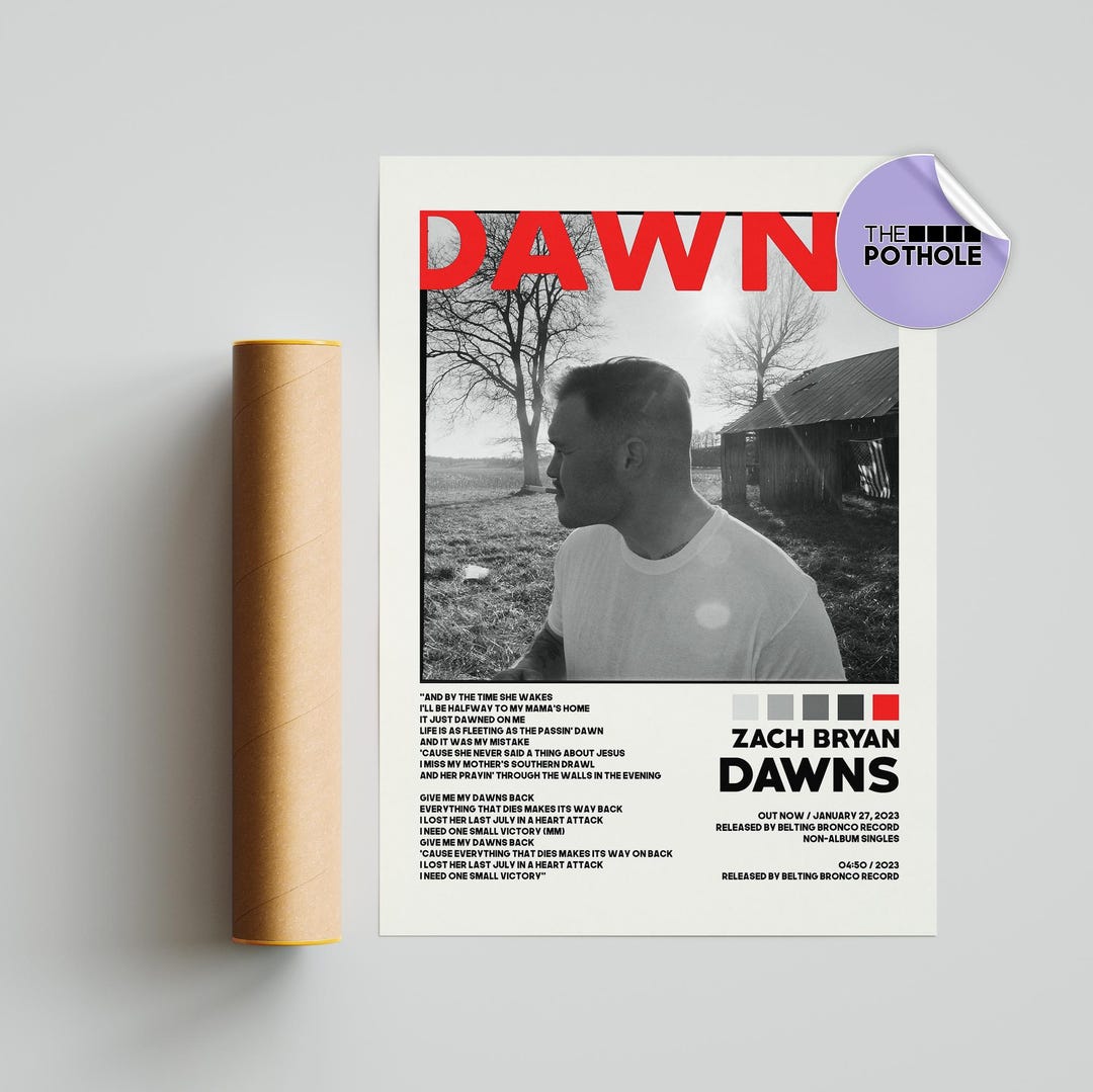 Zach Bryan Posters / Dawns Poster, Album Cover Poster - Etsy