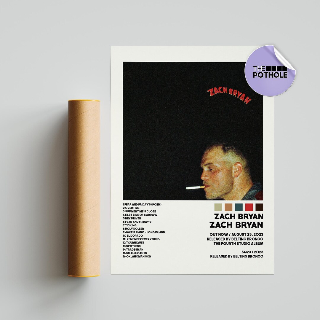 Zach Bryan Posters / Zach Bryanh Poster, Album Cover Poster - Etsy