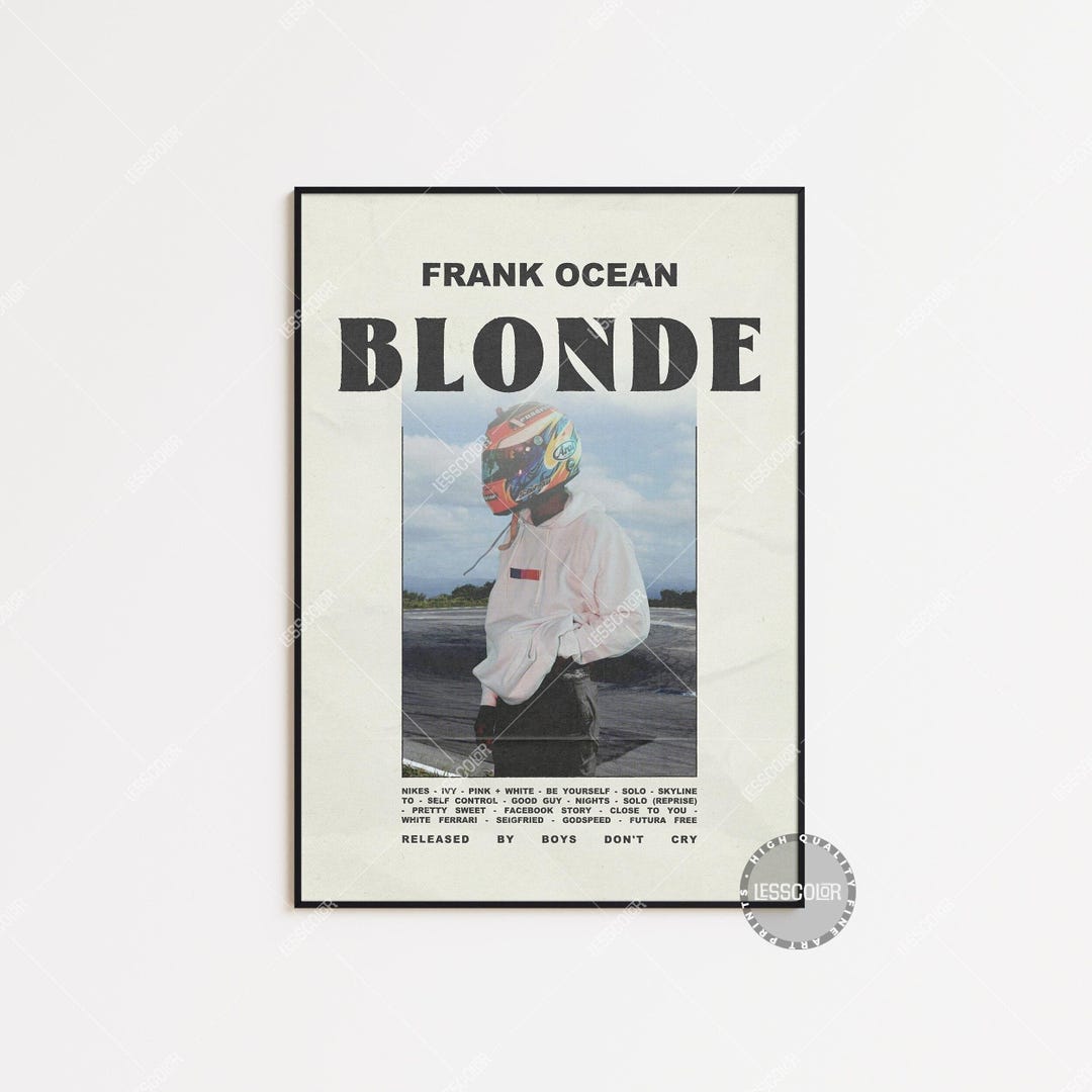 Frank Ocean Poster / Blonde Tracklist / Album Cover Poster Poster Print ...