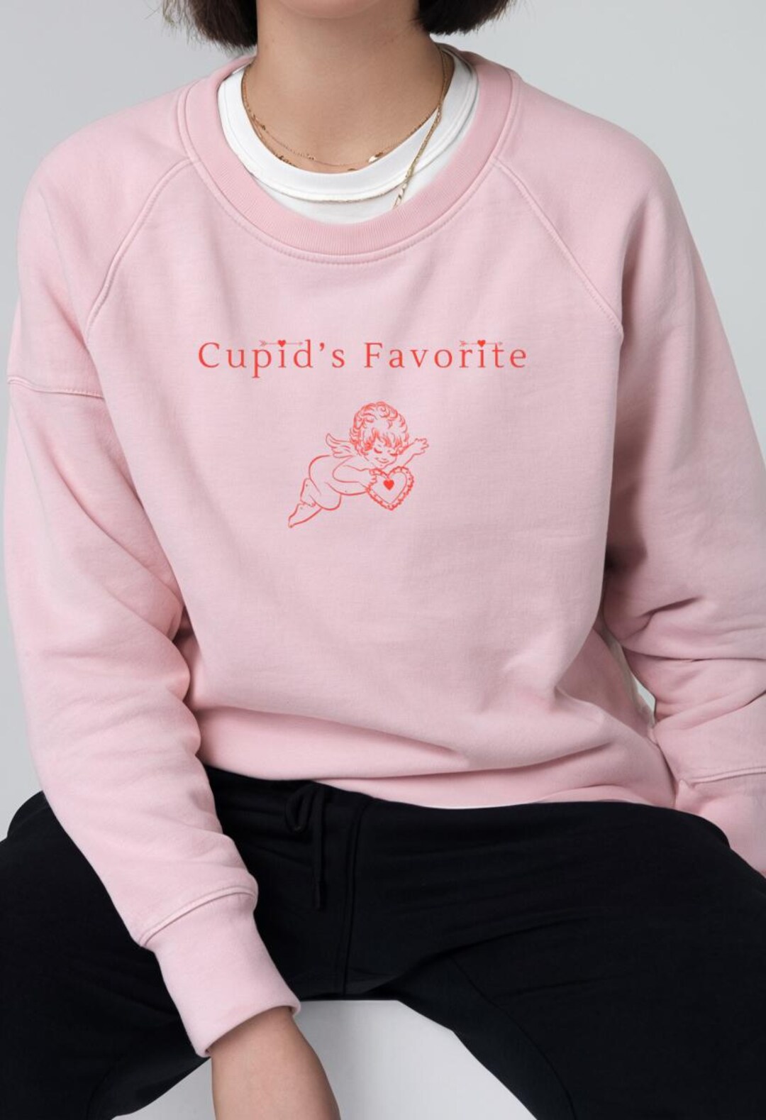 Cupid's Favorite Sweatshirt, Valentine's Day Jumper, Love Crewneck ...