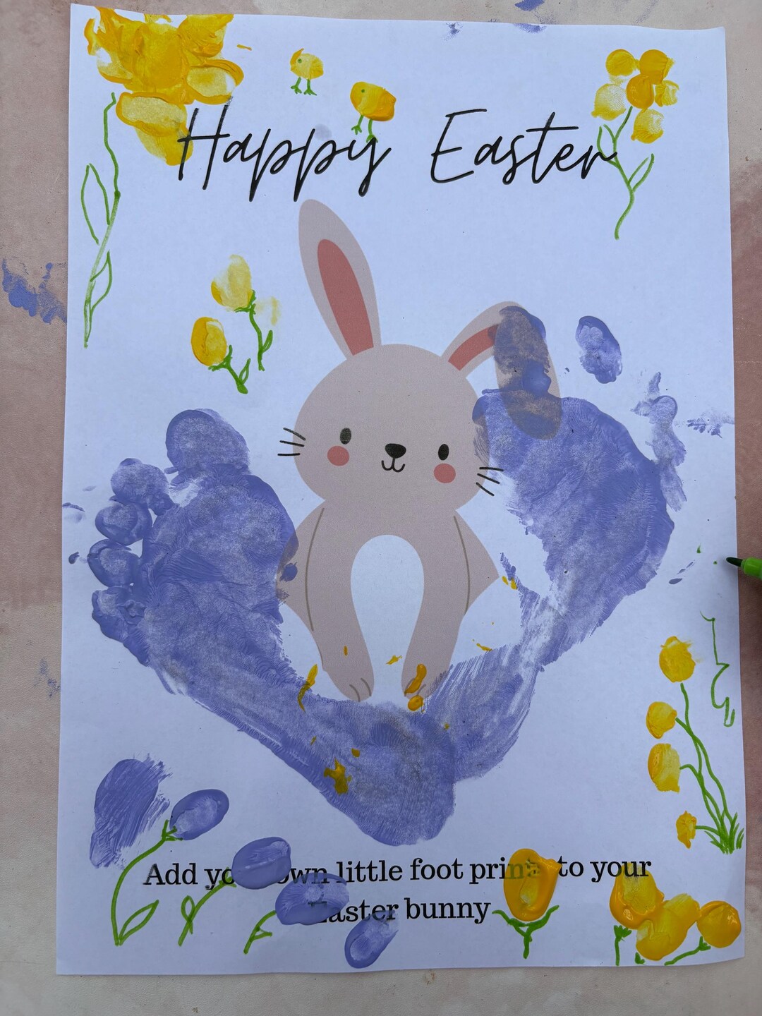 Easter Bunny Footprint Craft Printable | Kids Easter Activity | Toddler ...