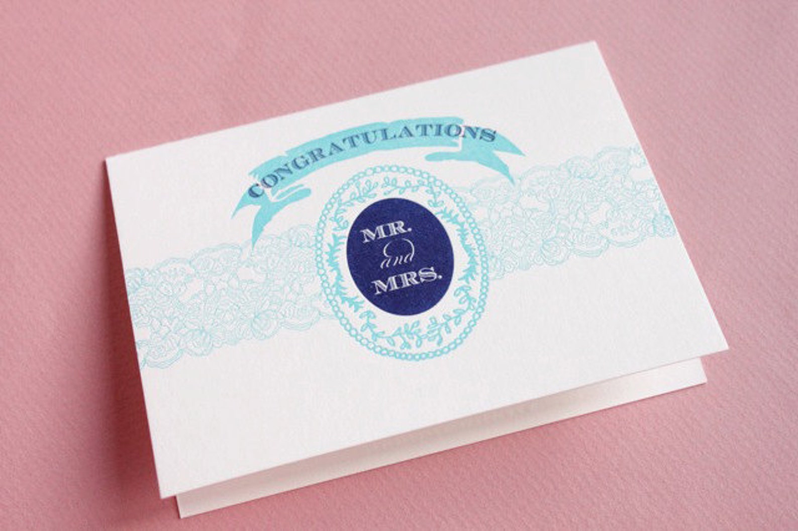 Congratulations Mr. and Mrs. Letterpressed Printed Single - Etsy