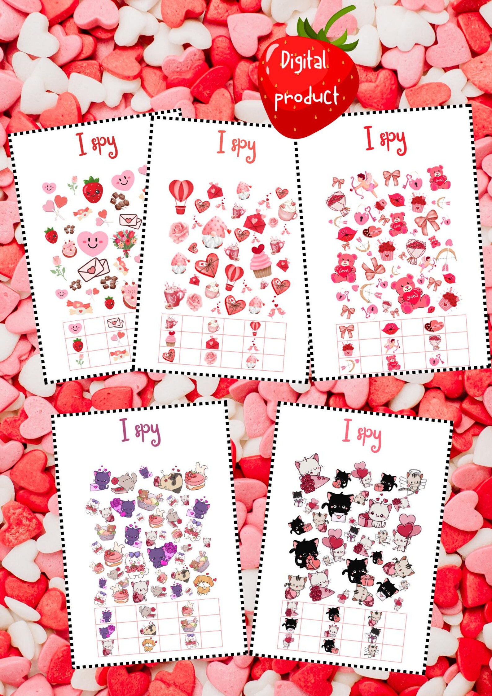 I Spy Valentine's Day Activity, Spy Bundle, Kids' Valentine's Activity ...