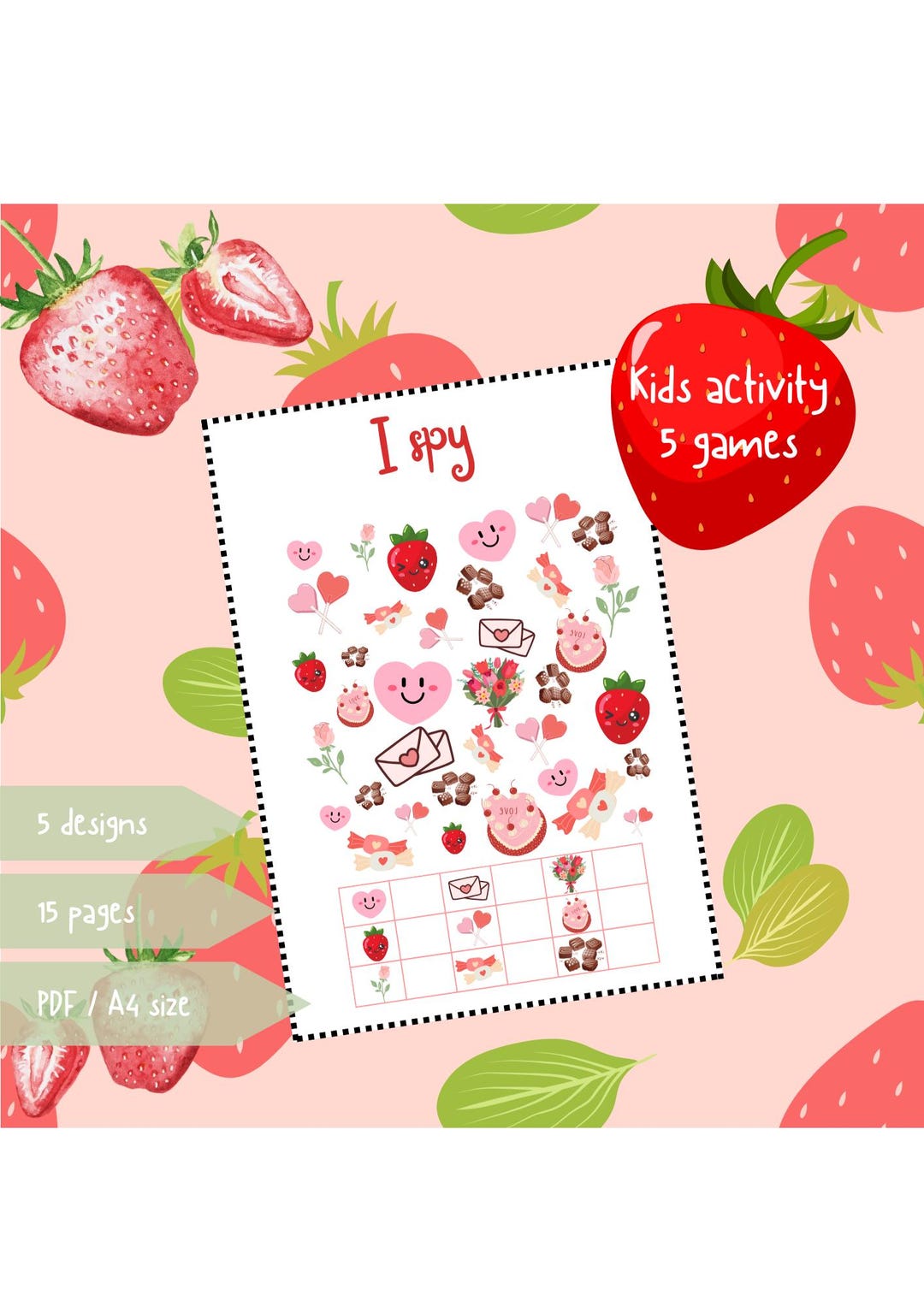 I Spy Valentine's Day Activity, Spy Bundle, Kids' Valentine's Activity ...