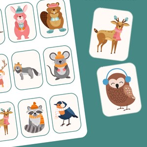 Winter Memory Game: Printable Toddler, Preschool, Kindergarten Matching ...