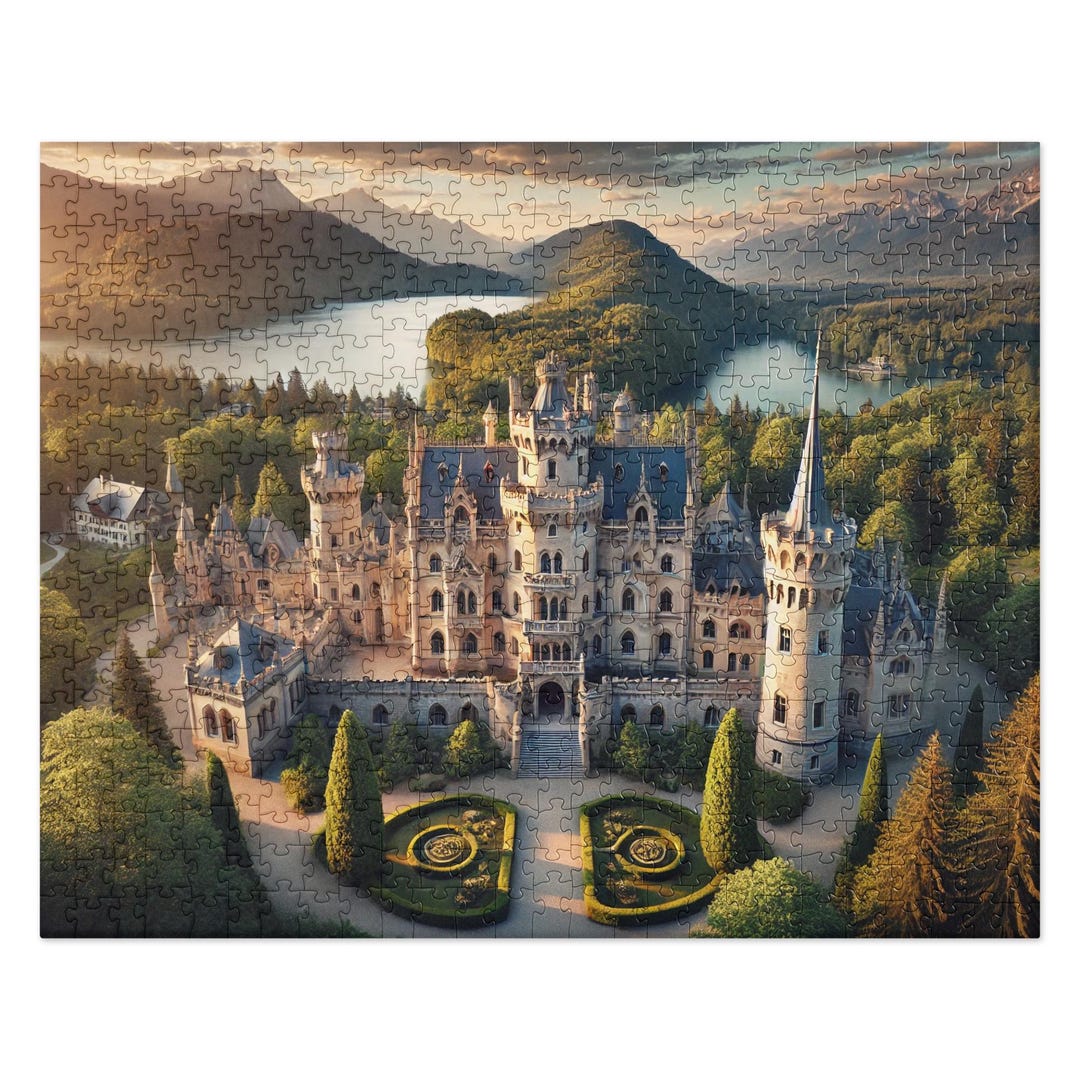 Jigsaw Puzzle "a Medieval Fortress Surrounded by Forest and Lake" - Etsy