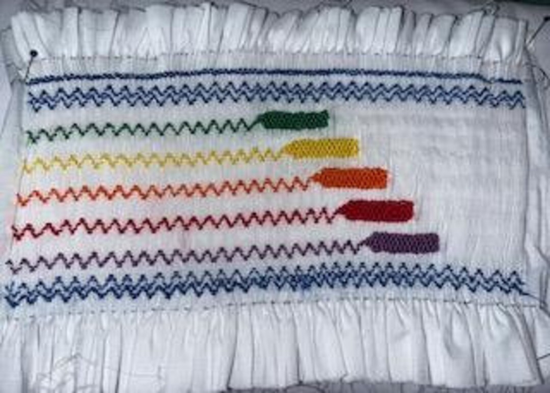 Smocked Insert for Child Garment - Crayons - Etsy