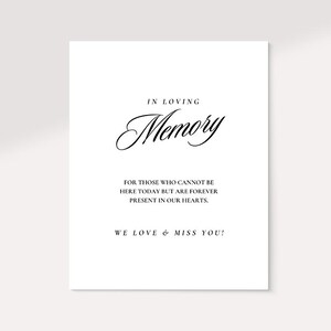 Elegant in Loving Memory Sign Template – Modern Minimalist Wedding ...