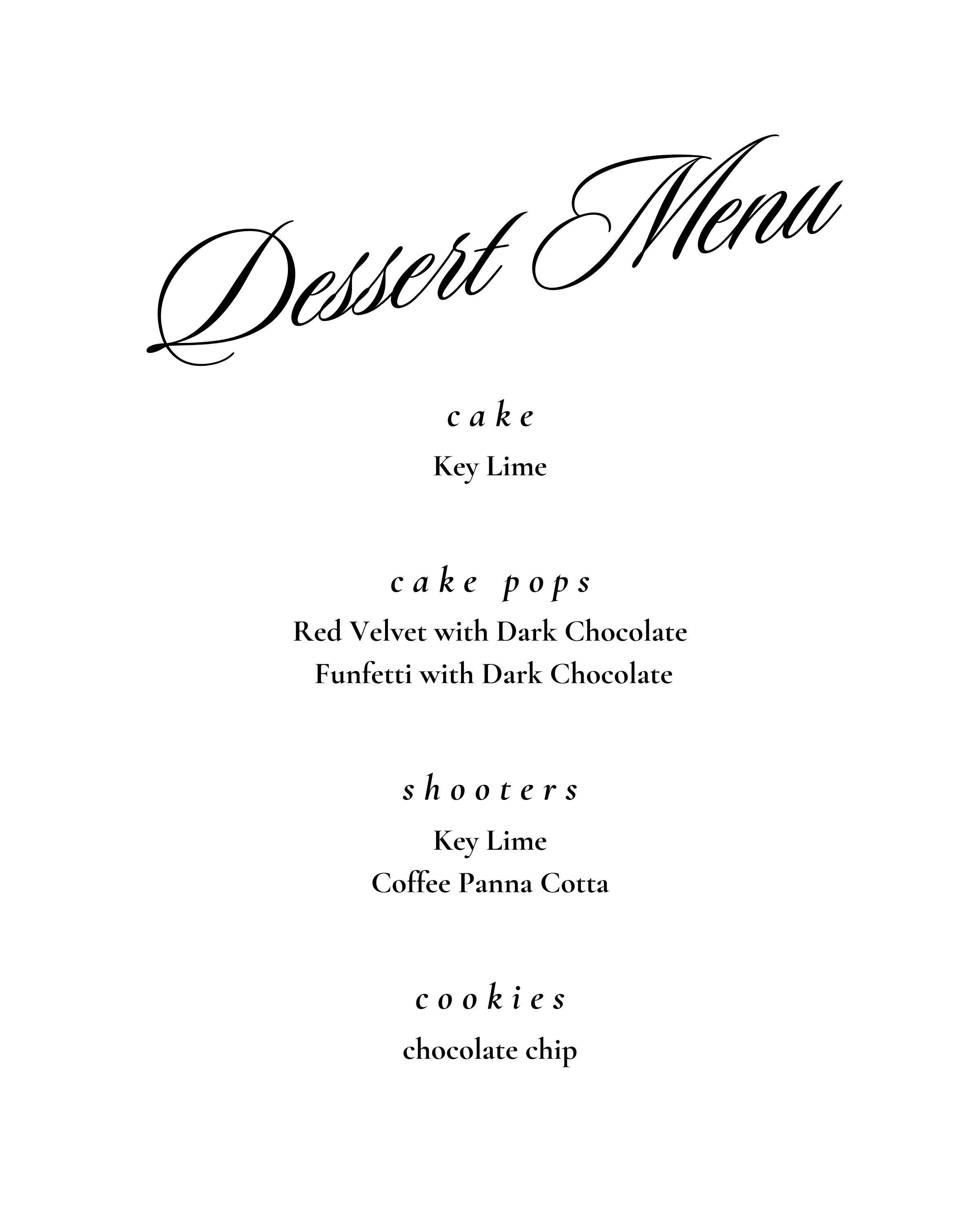 Elegant Wedding Bar & Dessert Menu Sign Template – Modern Minimalist ...