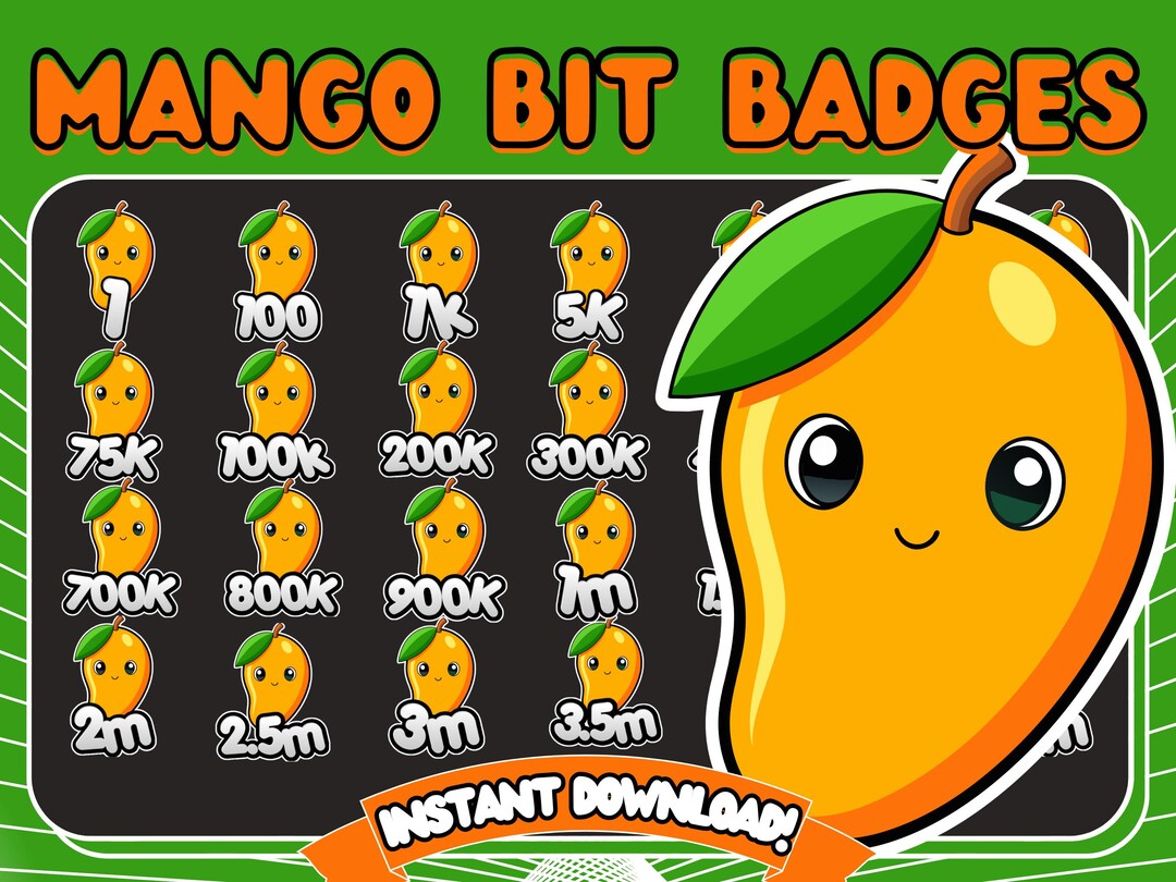 Mango Bit Badges Twitch Mango Bit Badges Mango Emotes Fruit Emote Fruit ...