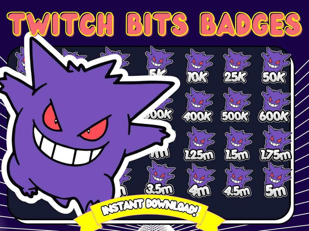 Gengar Bit Badges, Cute Pokemon Emotes for Twitch (instant Download) - Etsy