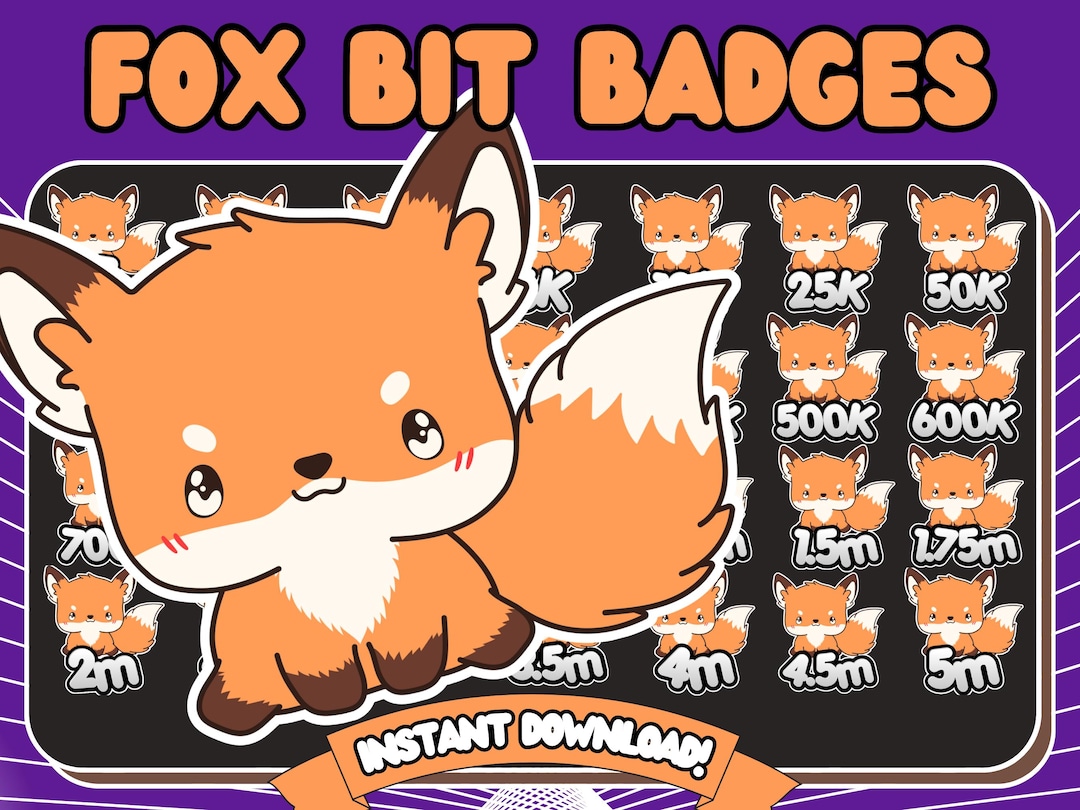 Fox Bit Badges Twitch Fox Bit Badges Fox Bit Badges Animal Emotes ...