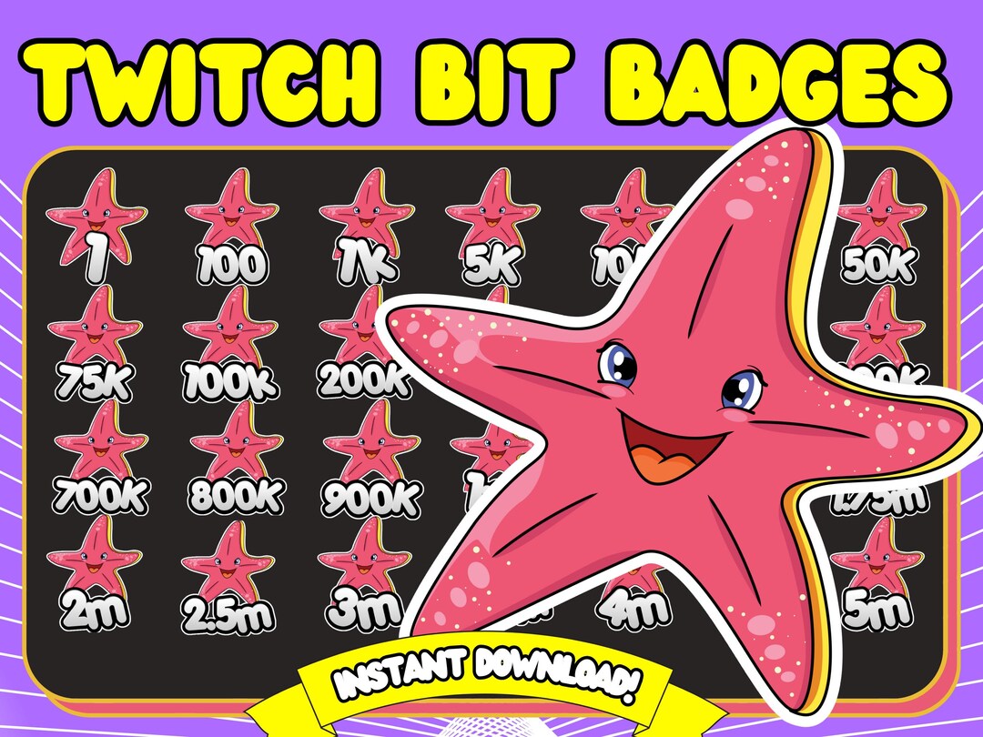 Starfish Bit Badges Twitch Starfish Bit Badges Animal Bit Badges ...