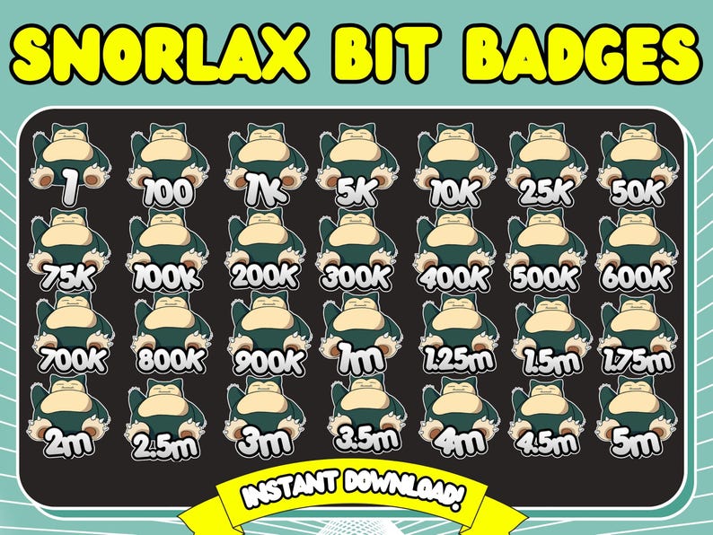 Snorlax Bit Badges for Twitch (digital Download) - Etsy