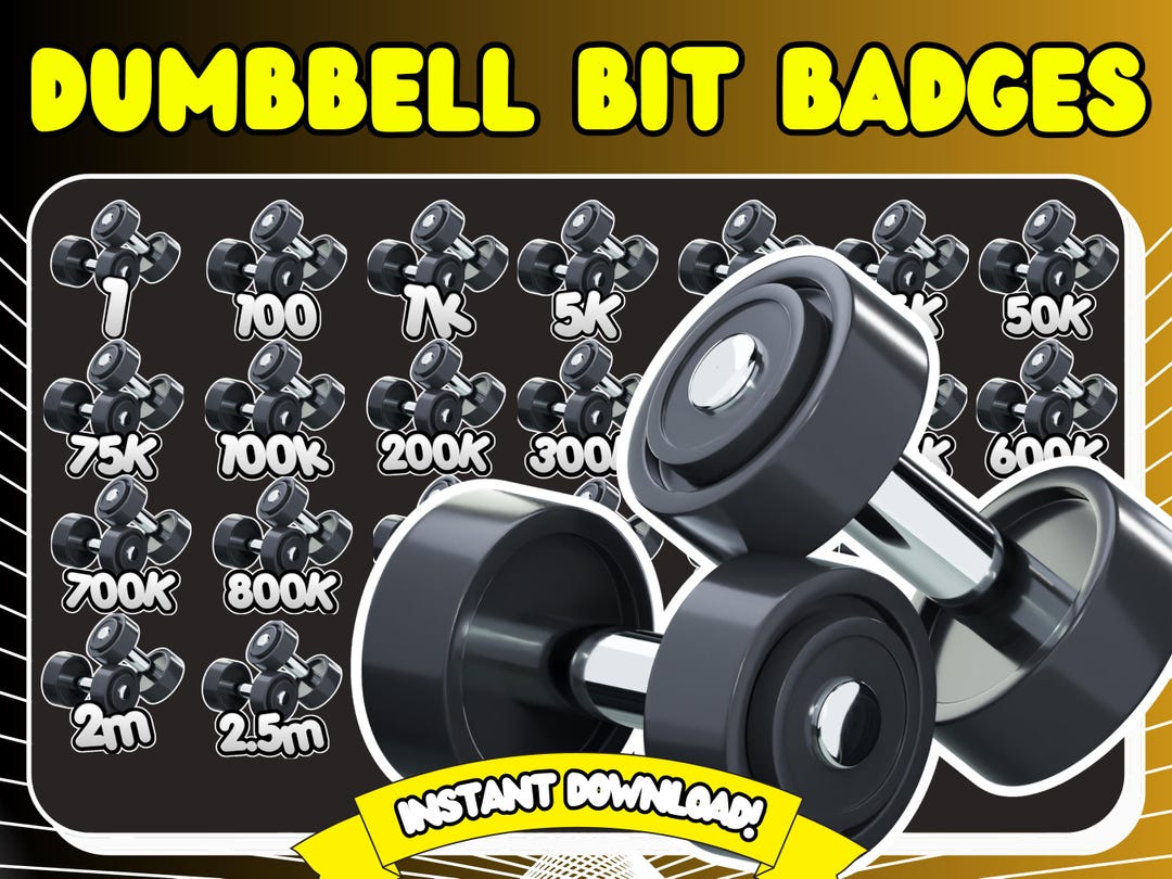Dumbbell Bit Badges Twitch Dumbbell Bit Badges Gym Bit Badges Gym ...