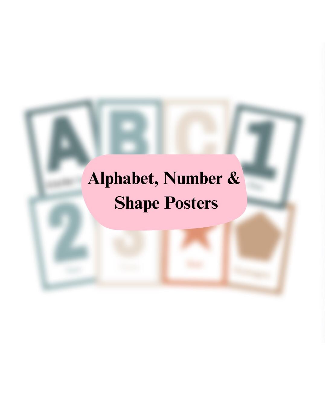 Alphabet, Number & Shape Flashcards for Kids - Etsy
