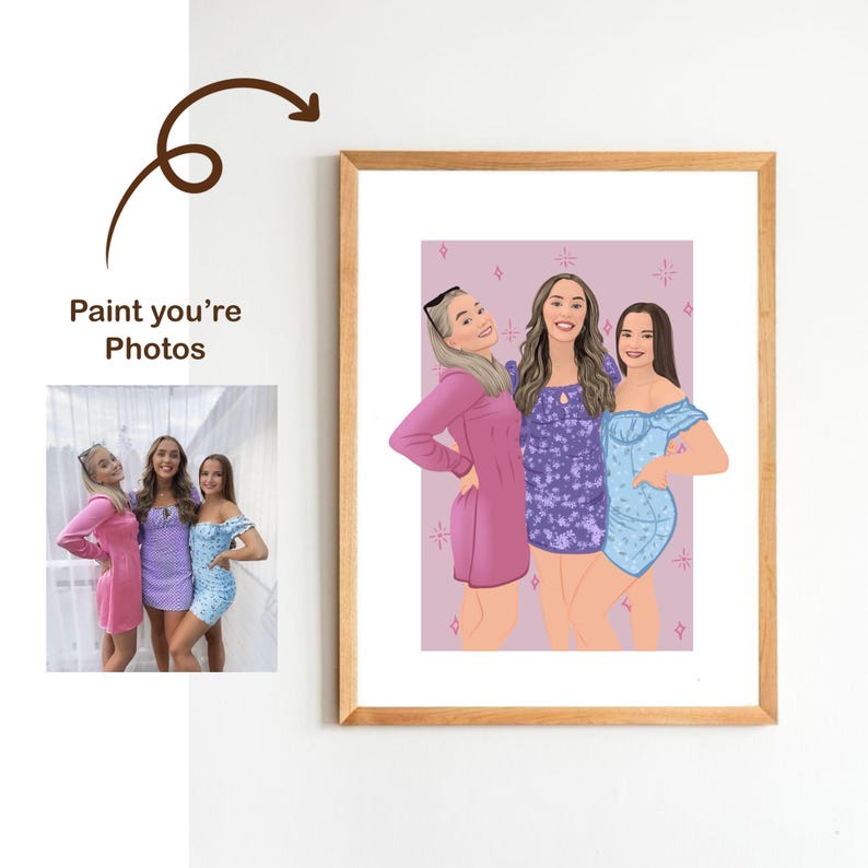 Custom Faceless Digital Portrait From Photo | Personalized Gift ...