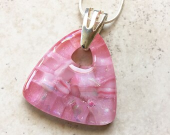 Pink Triangle Necklace - Etsy
