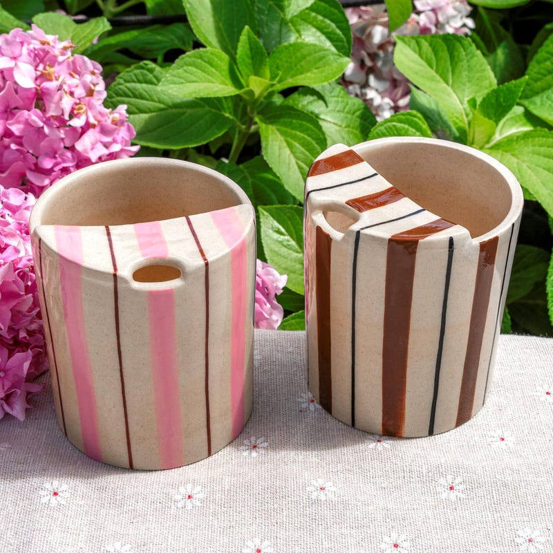 Striped Ceramic Sip Cup - Etsy