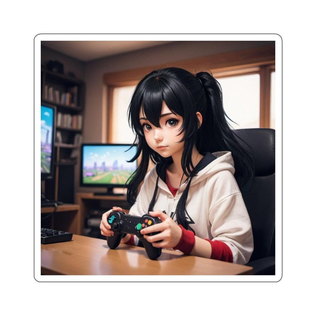 Pixelated Perfection Anime Girl Sticker Decals Console Sticker - Etsy