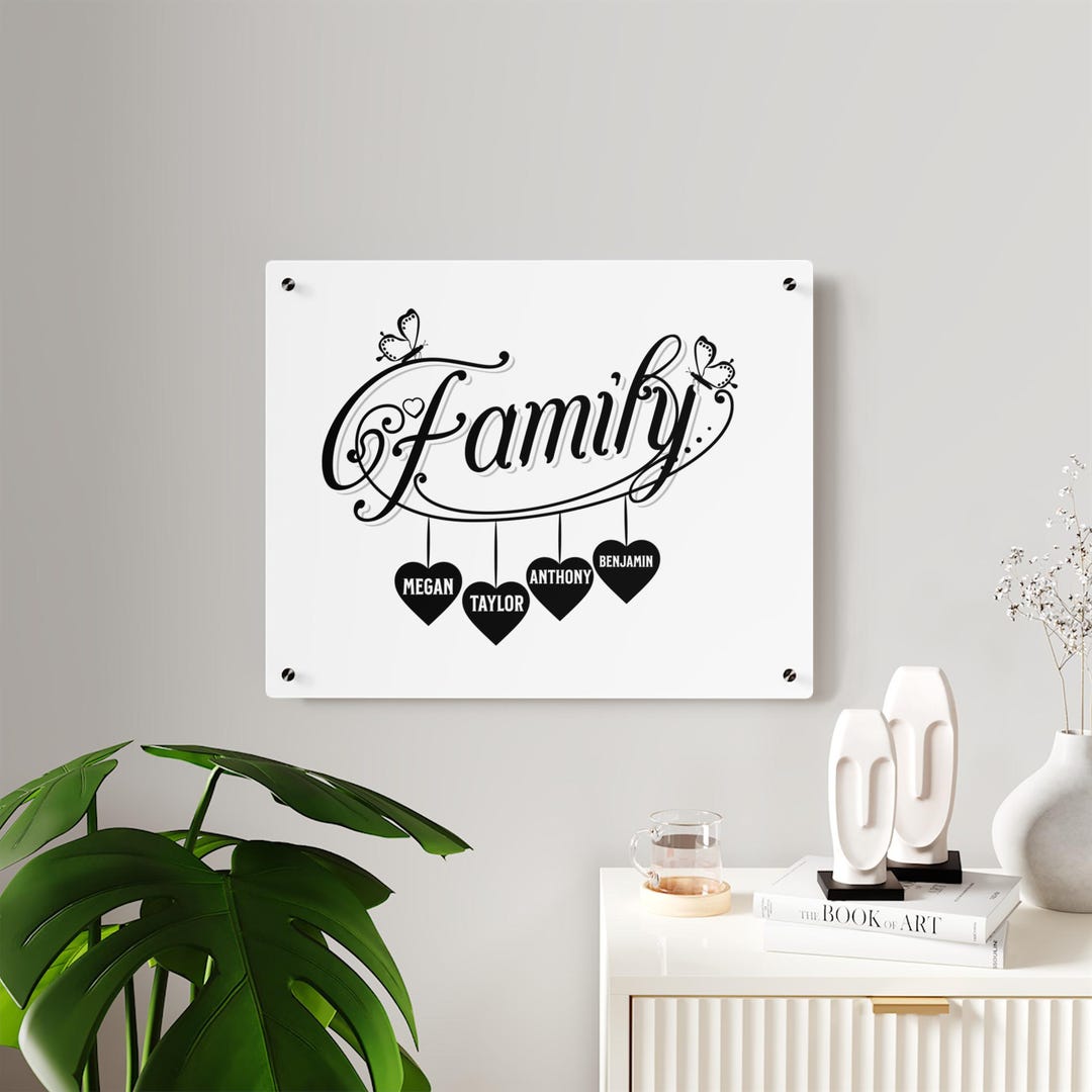 Personalized Family Name Art Decor,custom Acrylic Family Name Wall Art ...