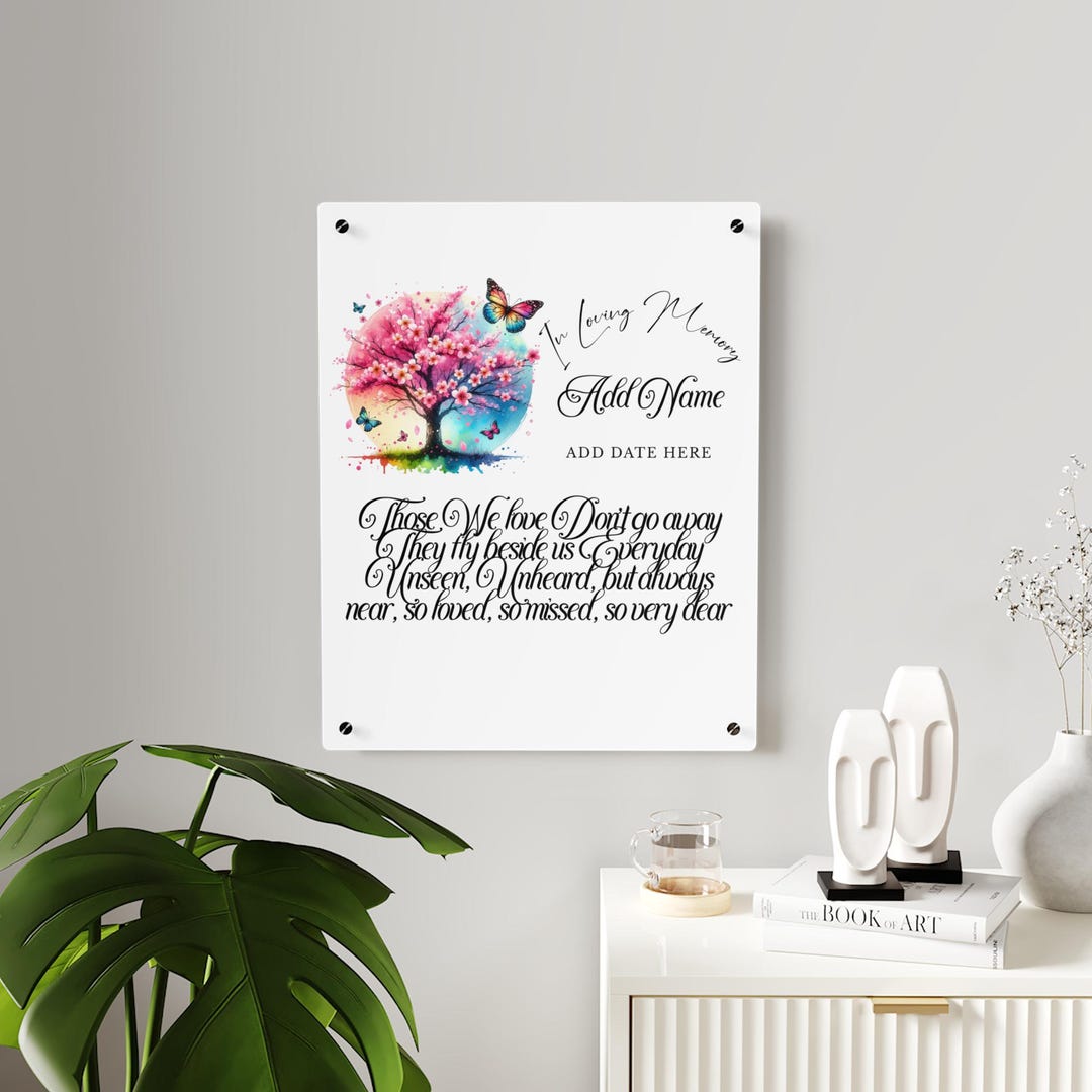 In Loving Memory Tree Acrylic Wall Art,custom Memorial Keepsake ...