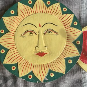90s Celestial Wall Hanging Sun and Moon - Etsy